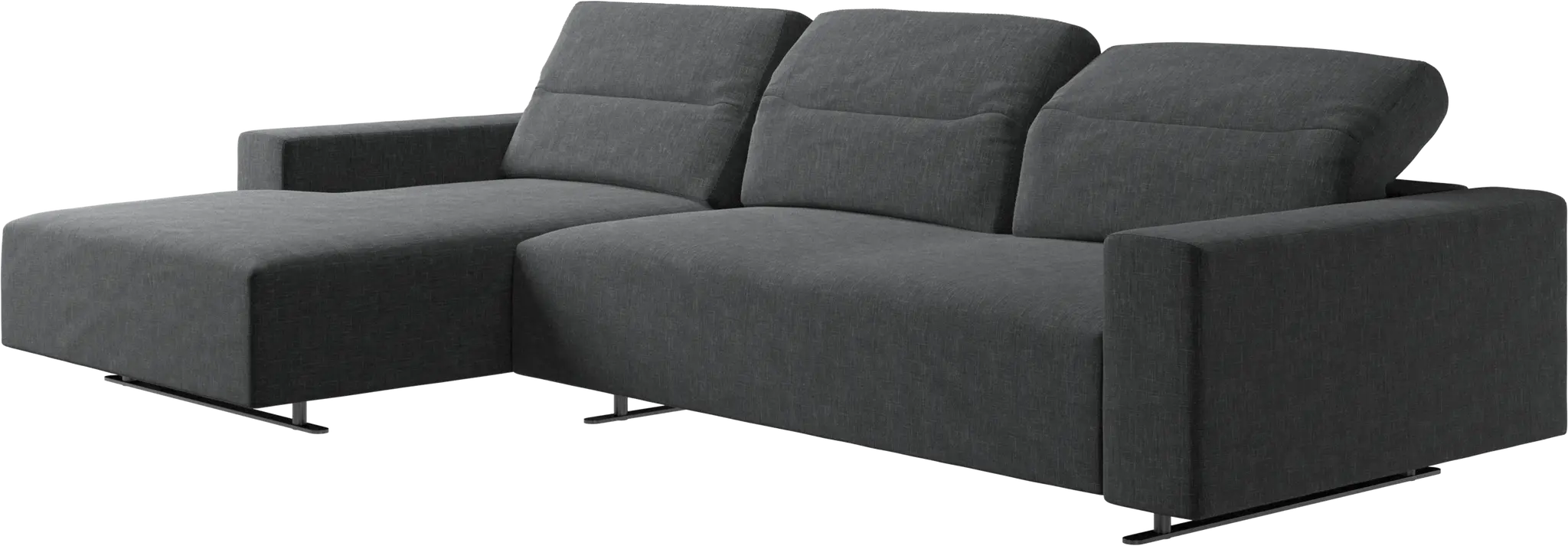 Hampton sofa with adjustable back and resting unit left side, storage right side | BoConcept